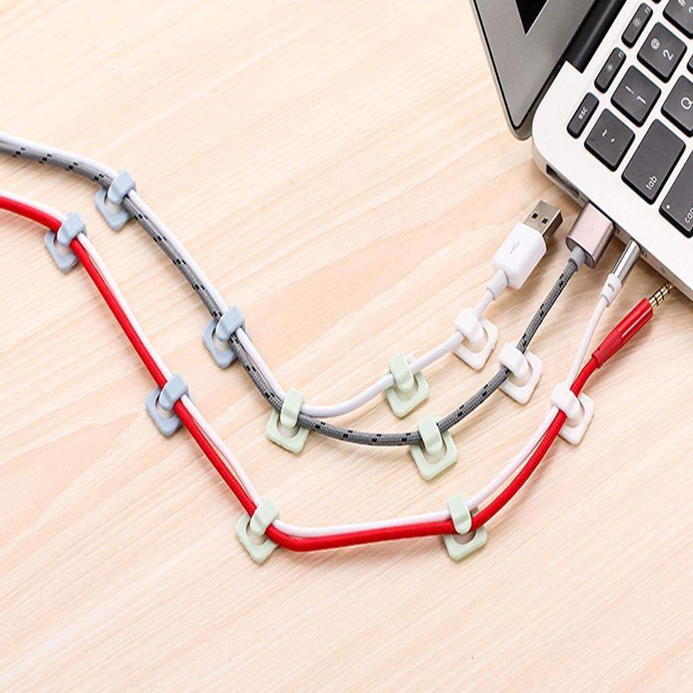 Cable Cord Wire Line Organizer - Plastic Clips Ties Fixer Fastener Hol ...